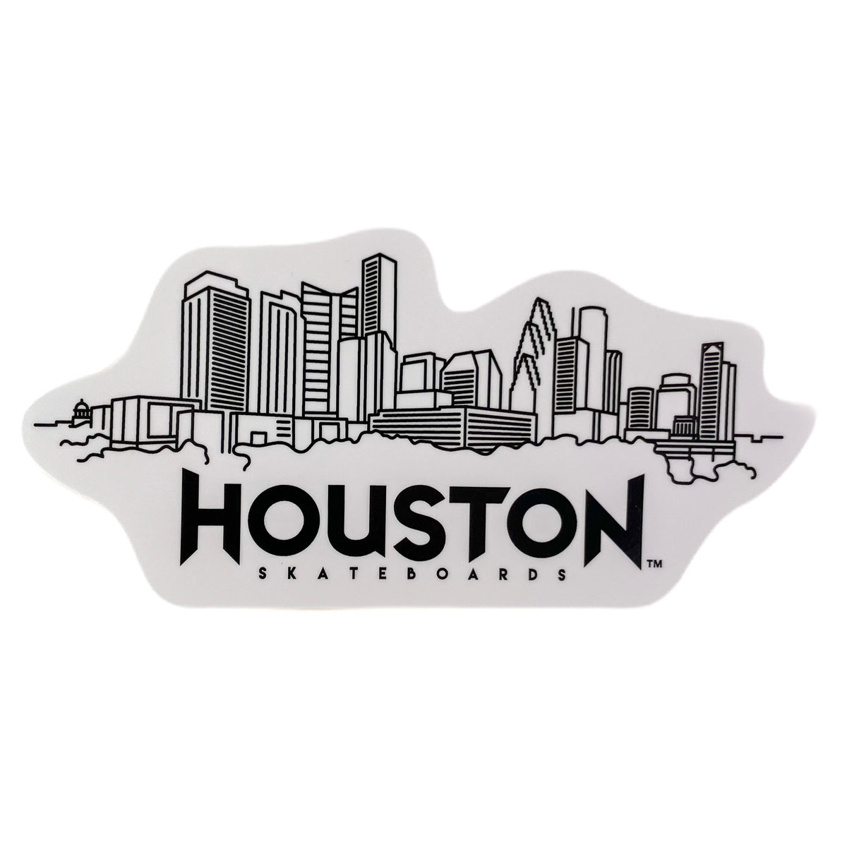Houston Skyline Sticker White 6’ x 3' – Houston Skateboards